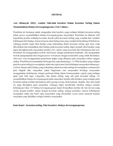 ANALISIS NILAI NILAI KARAKTER DALAM KESENIAN TARLING DALAM MENUMBUHKAN BUDAYA KEWARGANEGARAAN ...